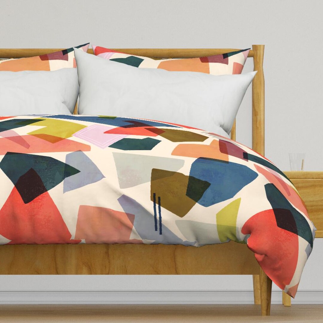Modern Geometric Bedding - Color Block by Jenflorentine - Abstract ...