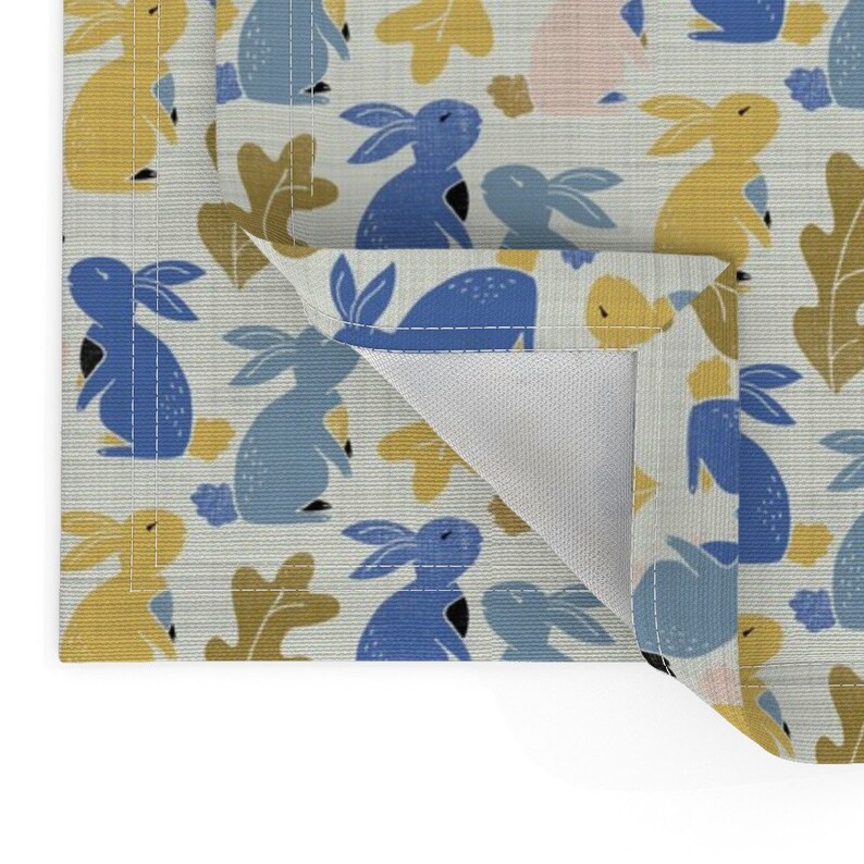 Rabbits Placemats set of 2 Spring Bunny Hop by - Etsy