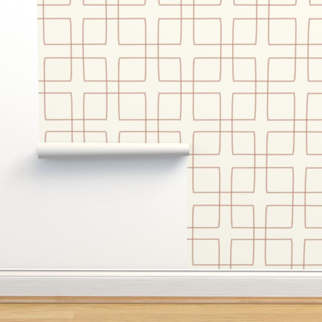 Simple Geo Commercial Grade Wallpaper Vanilla Latte by - Etsy