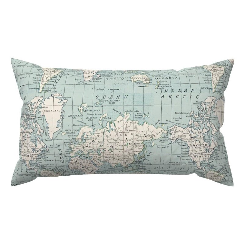 World Map Pillow - Etsy