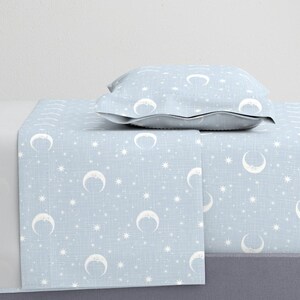 Baby Blue Celestial Sheets - Moon and Star by At_the_cottage - Boho ...