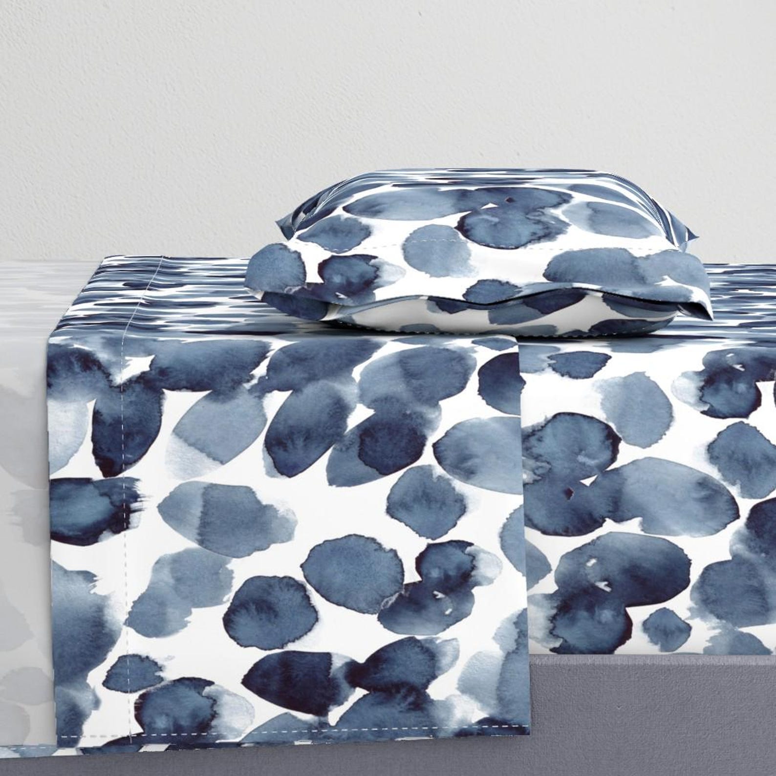 Indigo Watercolor Sheets - Watercolor Paint Spots by Kostolom3000 ...