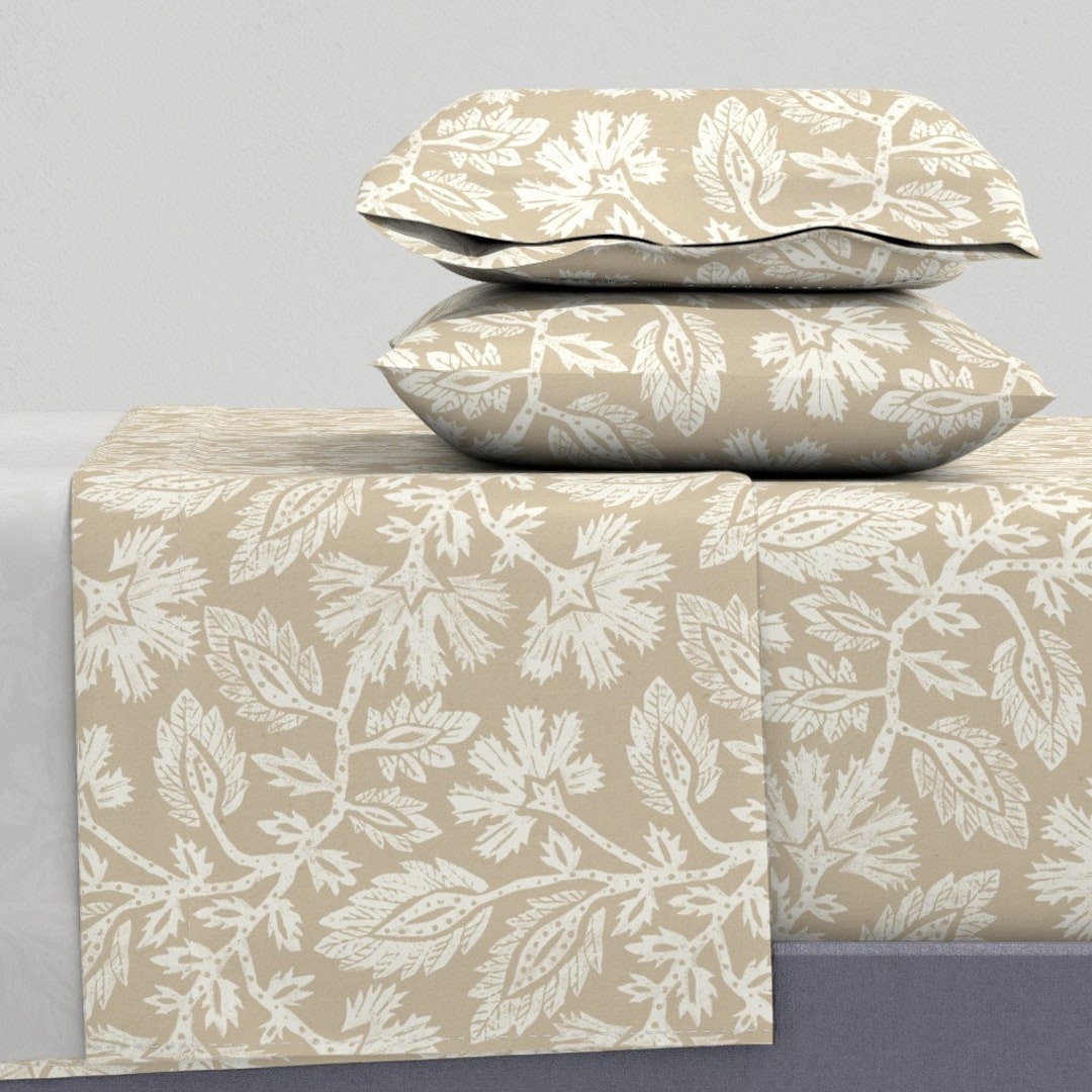 Neutral Chintz Sheets Carnation Beige by Apostrofodesign Farmhouse ...