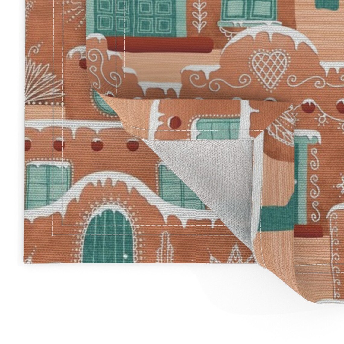 Gingerbread Houses Placemats set of 2 Gingerbread Adobe | Etsy