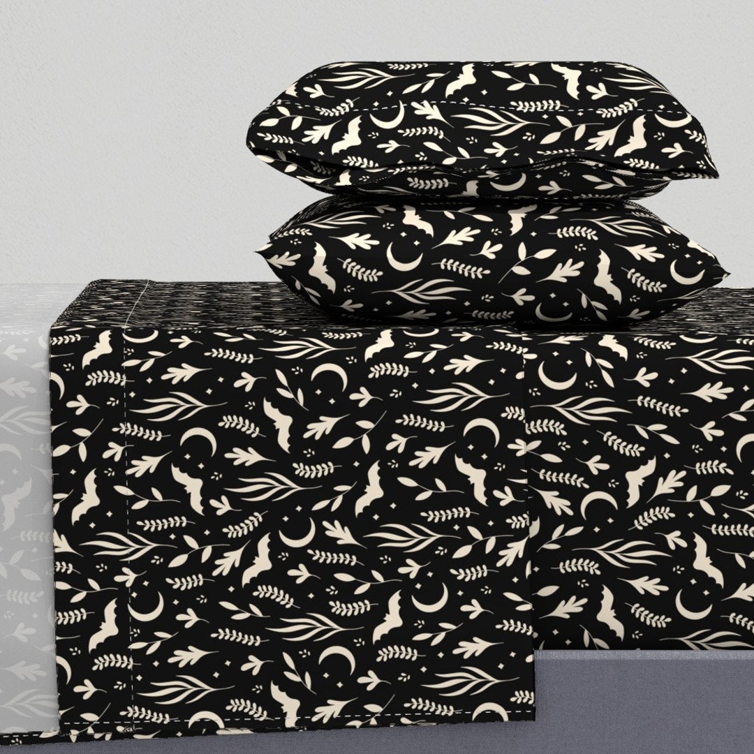 Spooky Bats Sheets Botanical Bats by Erikamauer Lunar Crescent Moon ...