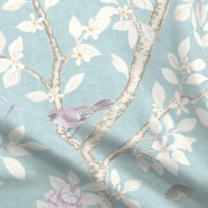 Peony Chinoiserie Sheets - Elsie's Garden Blue by Danika_herrick ...