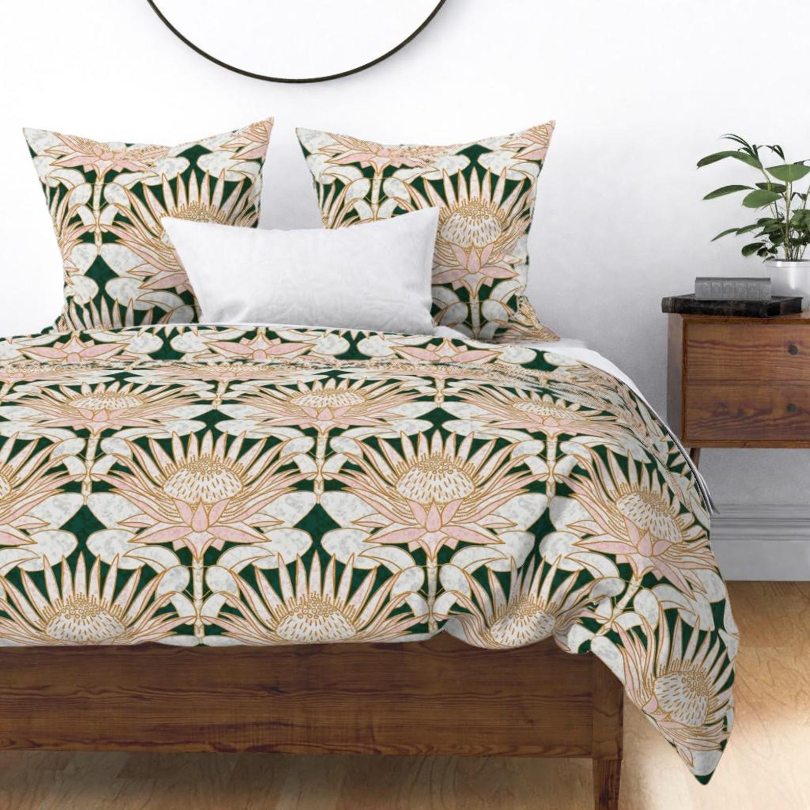 Art Deco Bedding - Protea Art Deco by Helenpdesigns - Marble Look Art ...