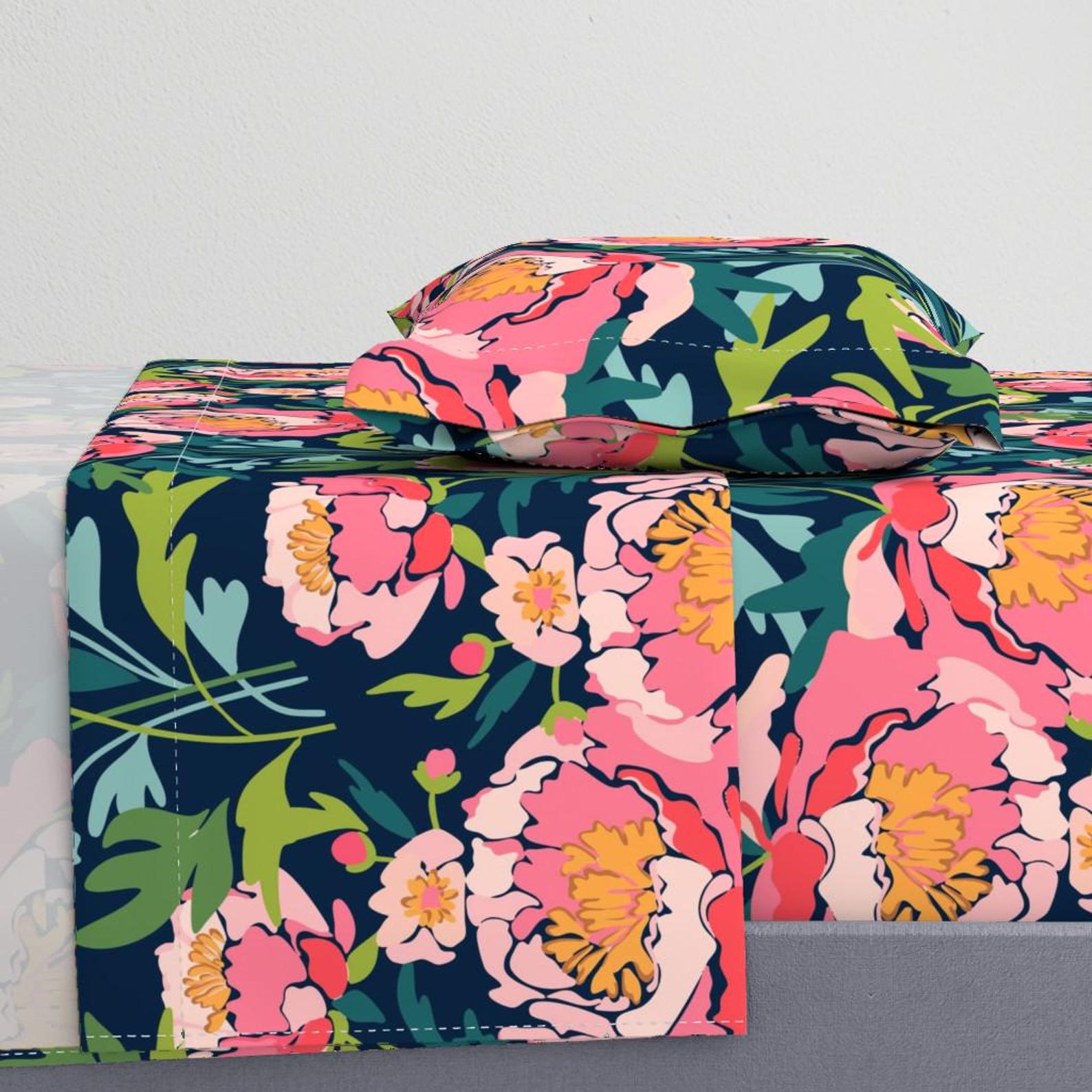 Floral Sheets - Bold Peony Large by My_creative_atelier - Garden ...