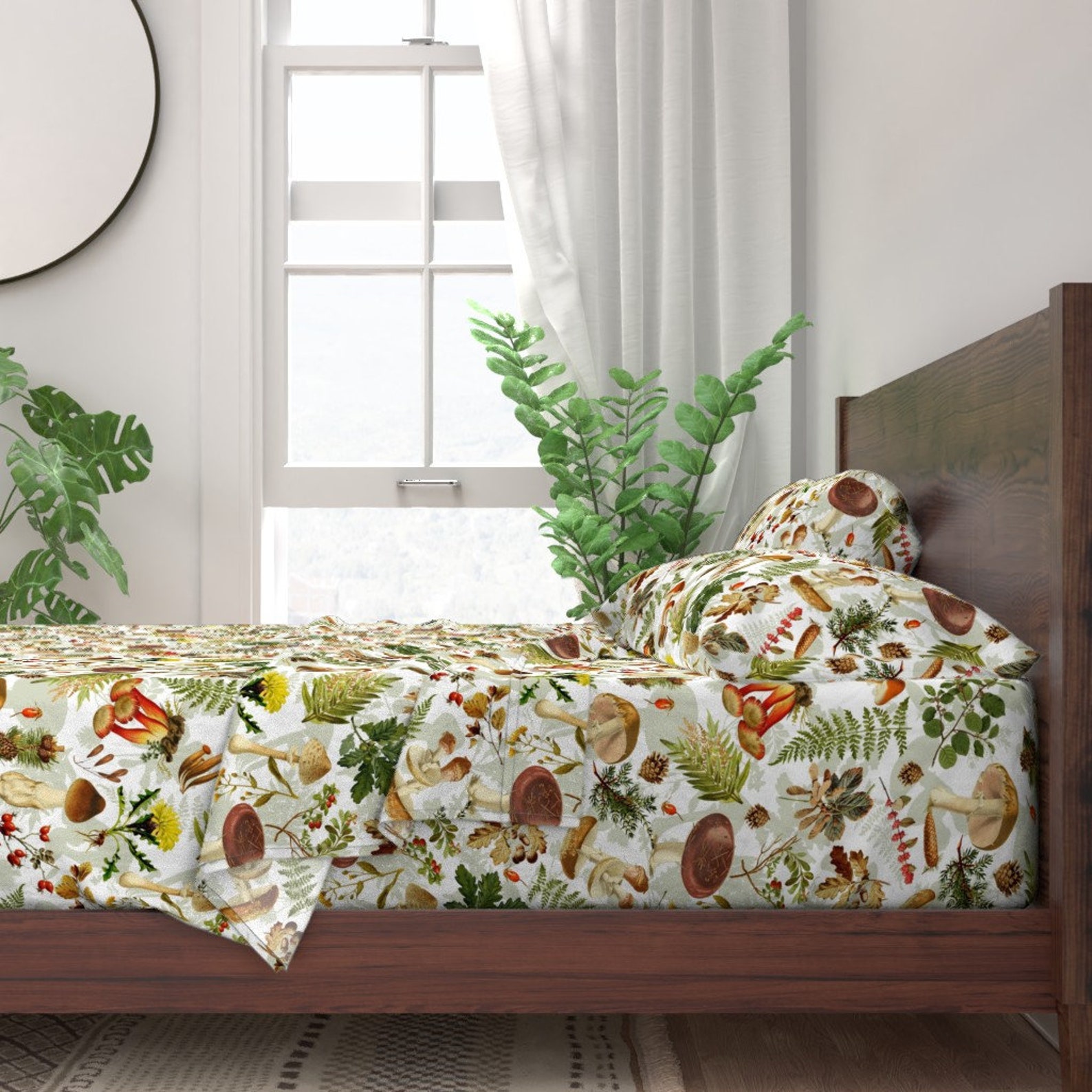 Mushrooms Sheets Thanksgiving in the Forest by Utart - Etsy