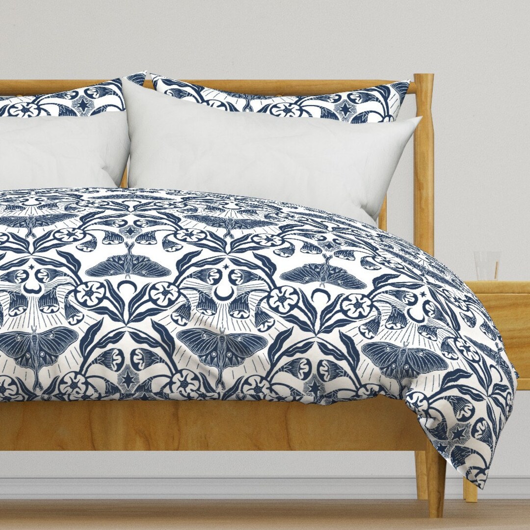 Boho Bedding Luna Moth and Moonflowers by Sewzinski Botanical Moth Moon ...