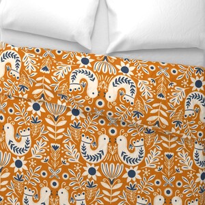 Birds Bedding Scandinavian Folk Birds Floral by Trendy_creation_prints ...