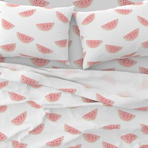 Summer Fruit Sheets - Watermelon Seamless on White by Dailymiracles ...