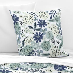 Blue Boho Floral Bedding - Flower Child Boho by Roochita - Sage Green ...