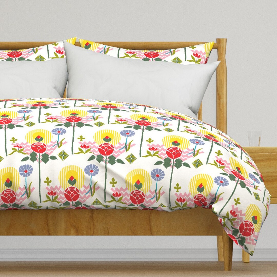 Scandinavian Duvet Cover Swedish Modern Floral by Vinpauld - Etsy
