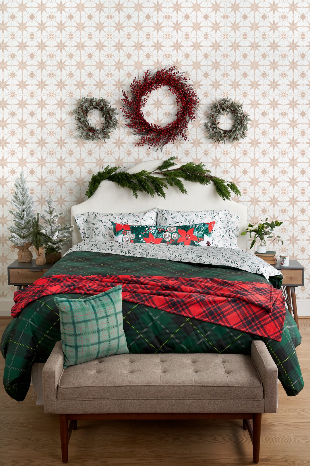 Christmas Plaids Cotton Bedding Collection - Holiday Farmhouse Classic ...