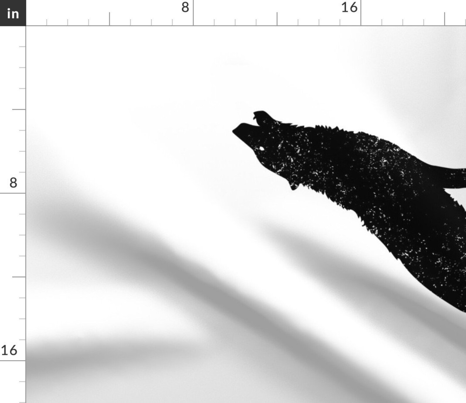 Howling Wolf Tea Towel Gray Wolf Silhouette by | Etsy