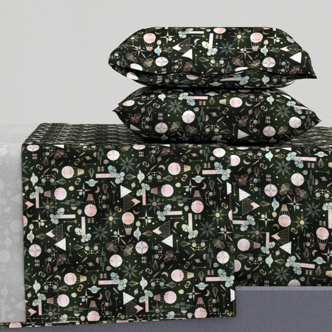 Art Deco Galactic Sheets Top of the Mountain by Dj-v Black - Etsy