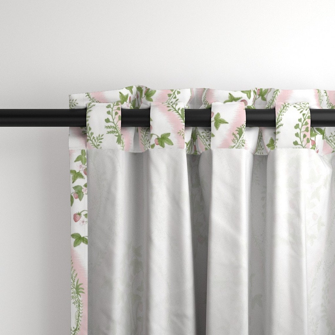 Cottagecore Vine Curtain Panel - Grandmillennial Garden Pastel ...