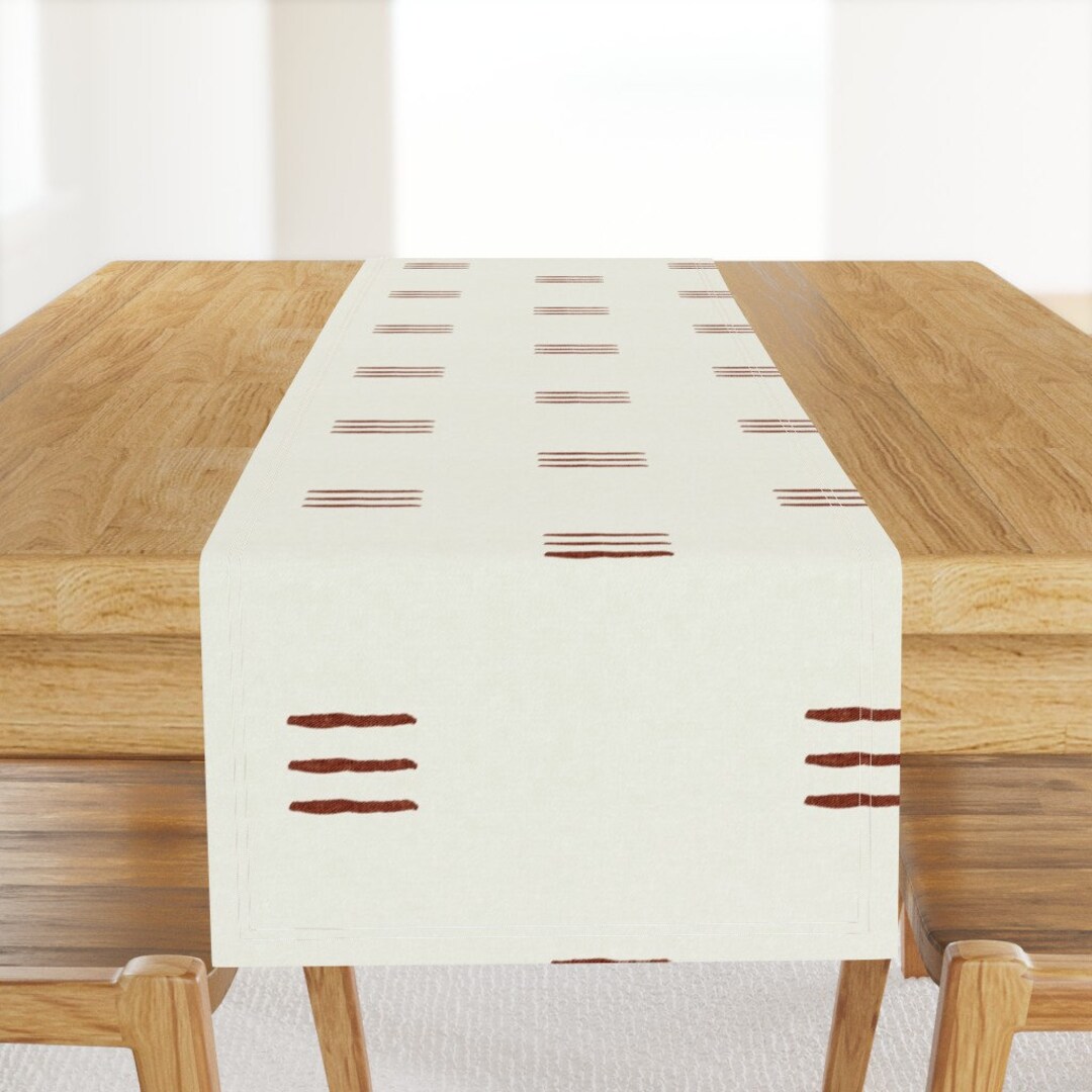 Simple Dashes Table Runner Triple Dash Mudcloth by Littlearrowdecor ...