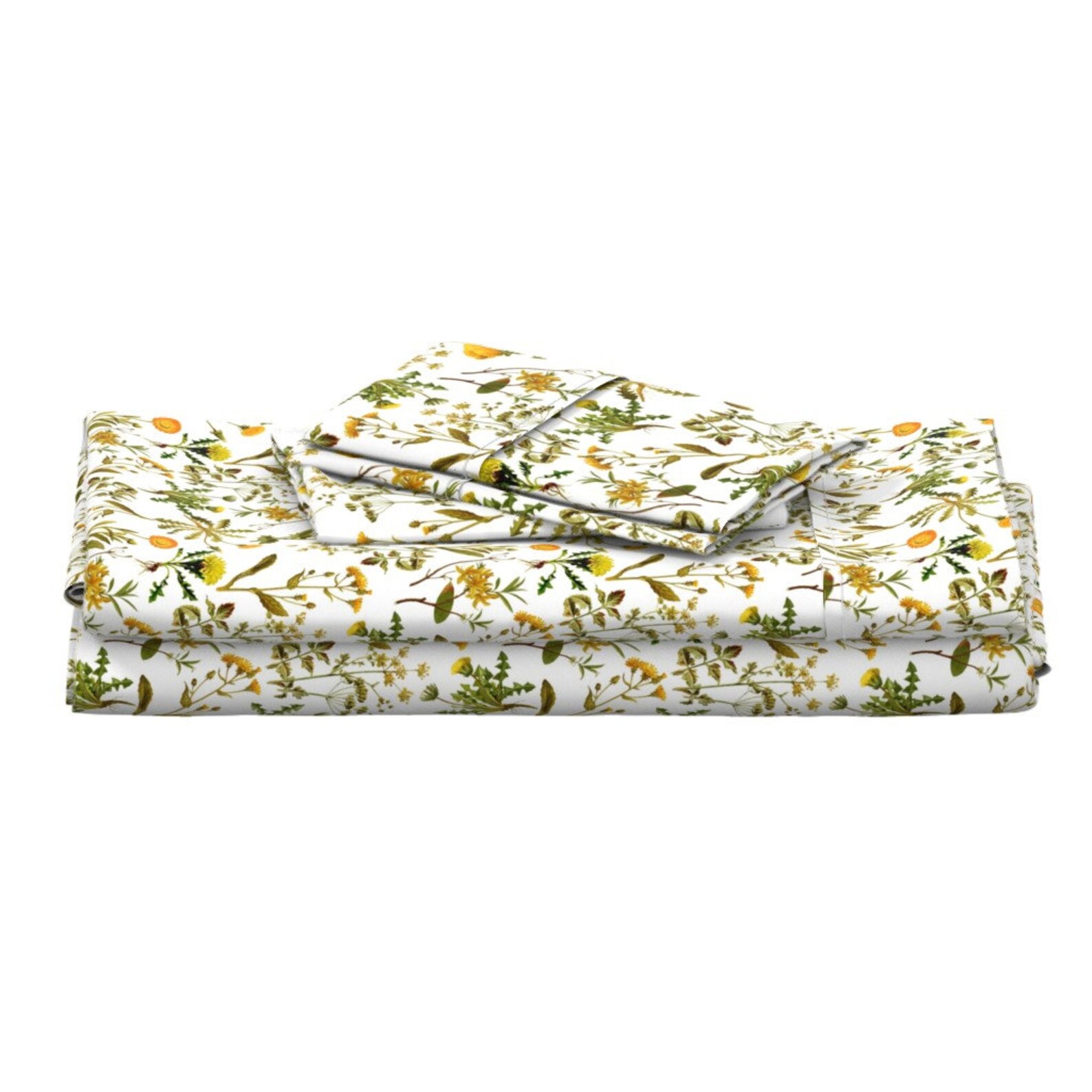 Dandelions Sheets Yellow Botanical Wildflowers by Utart - Etsy