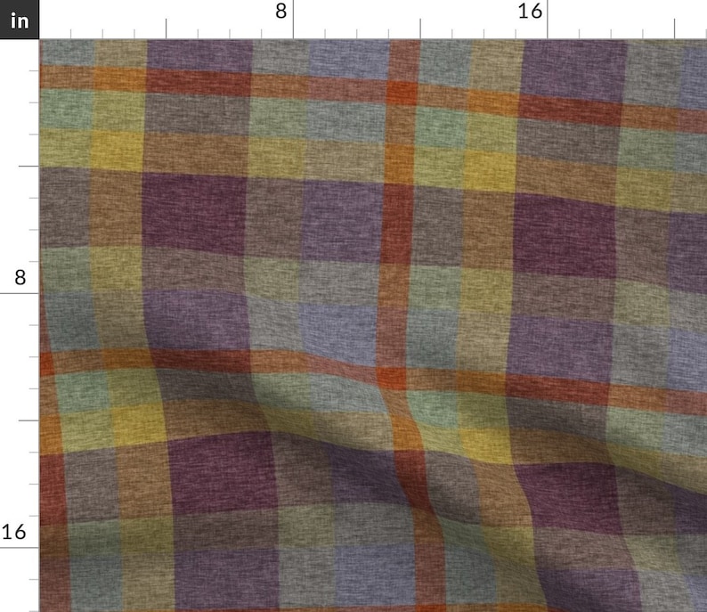 Autumn Plaid Curtain Panel - Earth Tones Rust Woodland Cabin Rustic ...