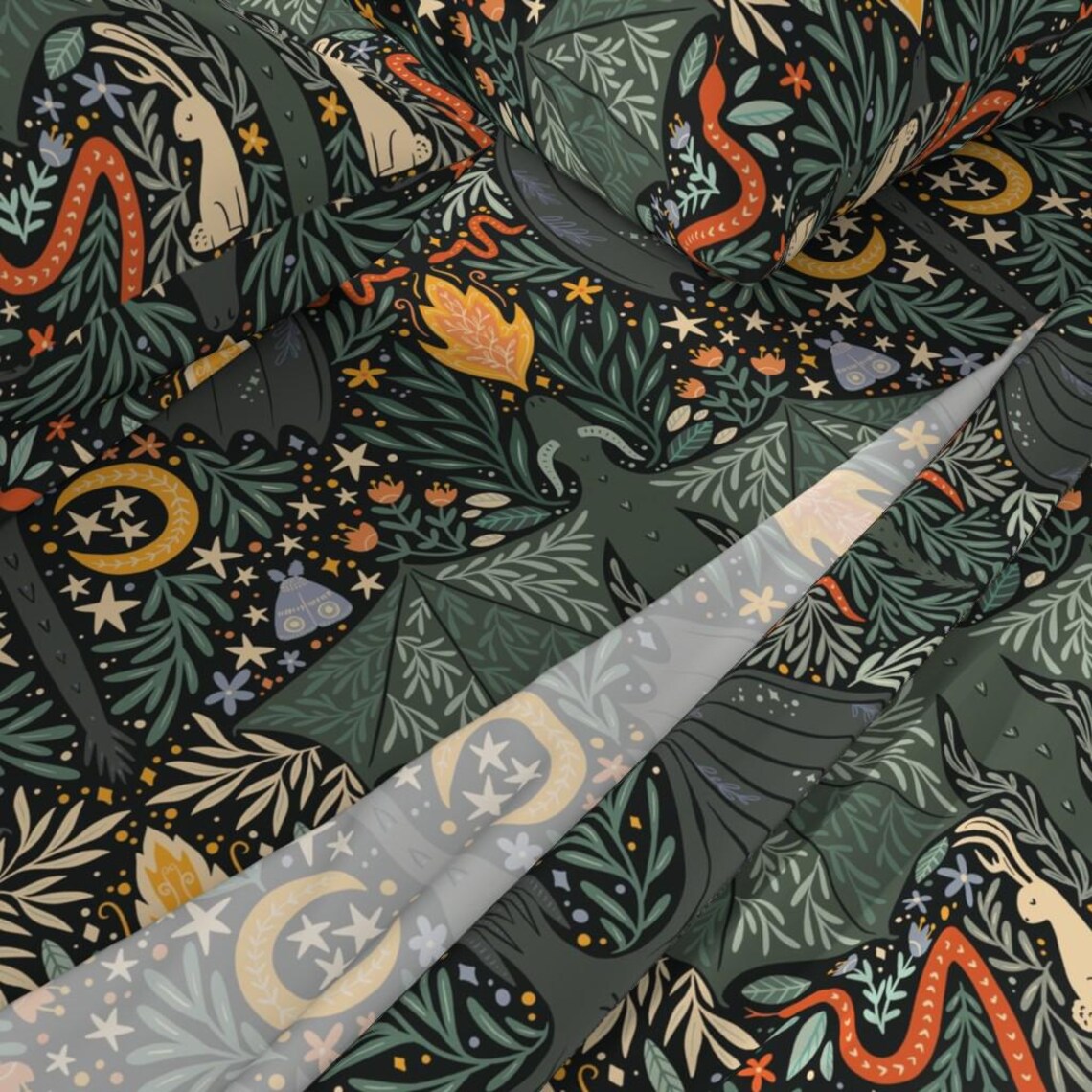 Maximalist Sheets - Folk Dragons Large by Writtenbykristen - Fantasy ...