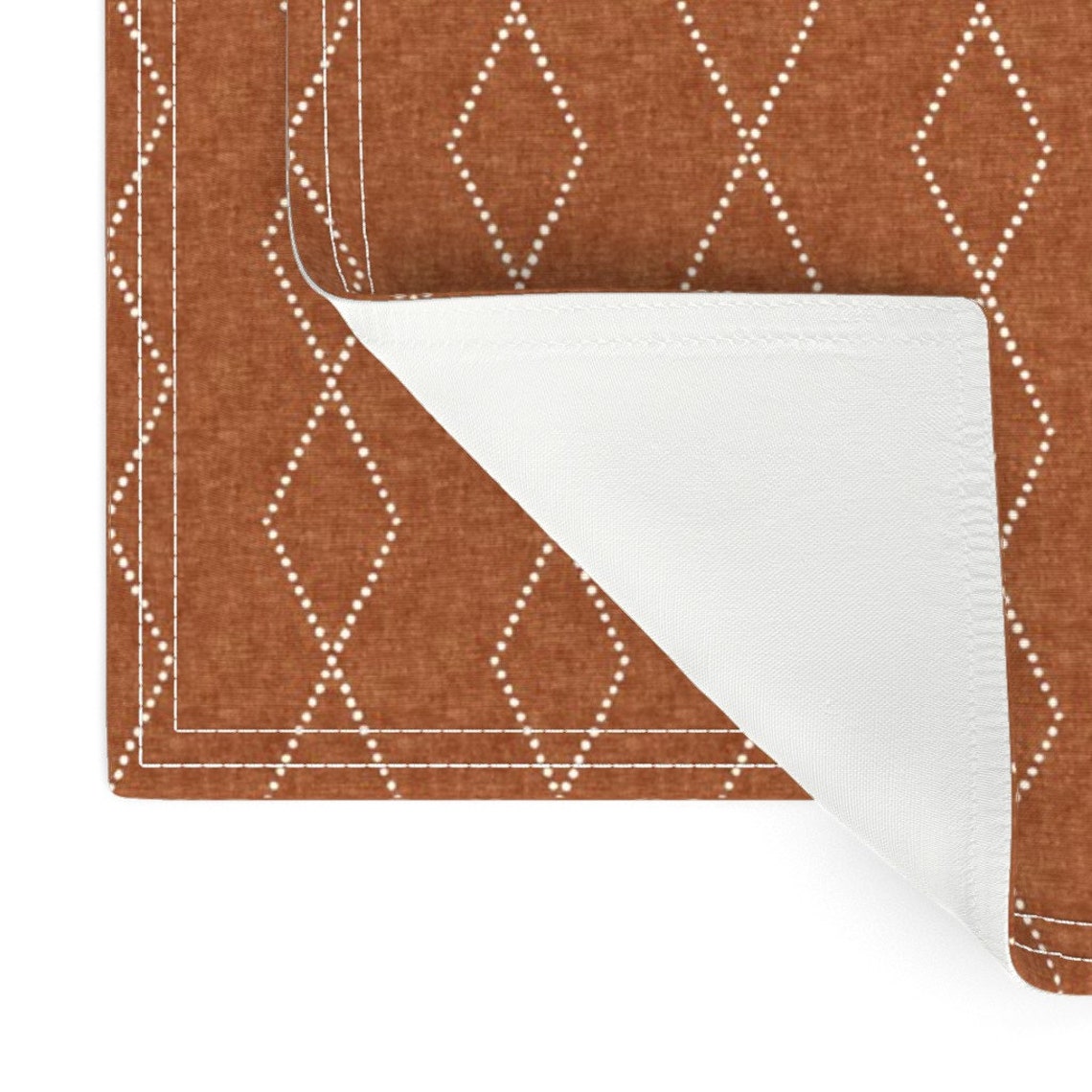 Geometric Diamond Placemats Set of 2 Rust Diamonds by | Etsy