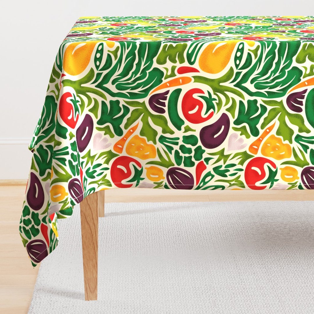 Vibrant Vegetables Tablecloth Veggie Delight by Winkeltriple Bright ...