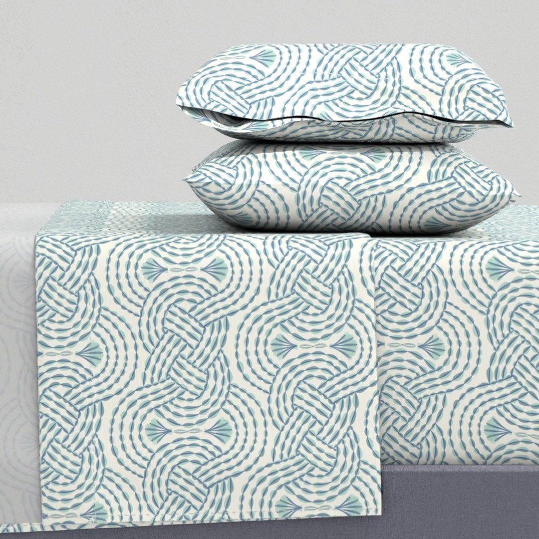 Nautical Rope Sheets Figure Eight by Asta_barrington Sea Shells Blue ...