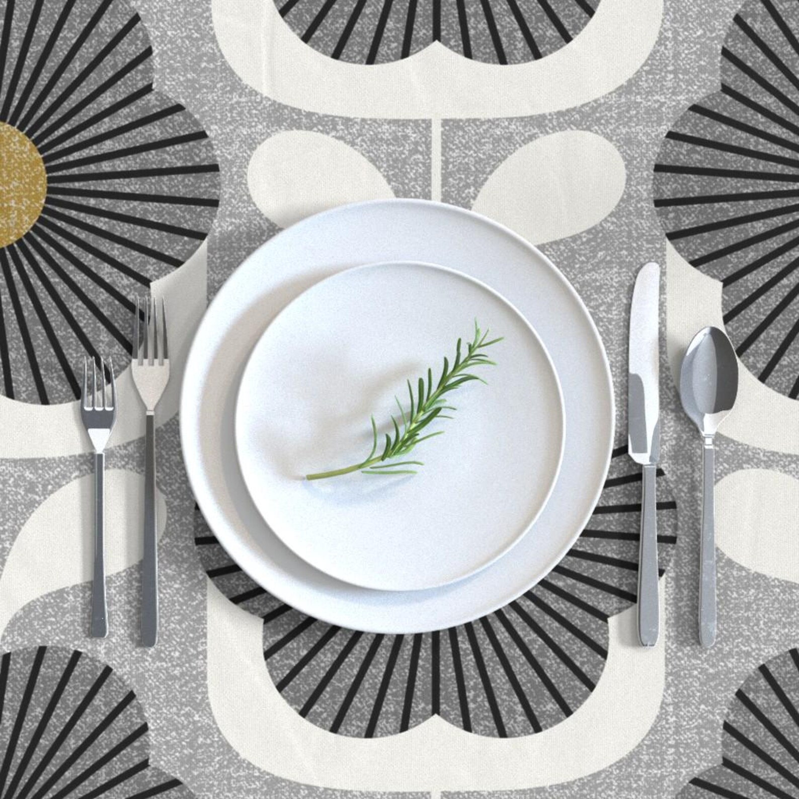 Mod Scandi Flowers Tablecloth - Mod Deco Blooms by Ottomanbrim - Large ...