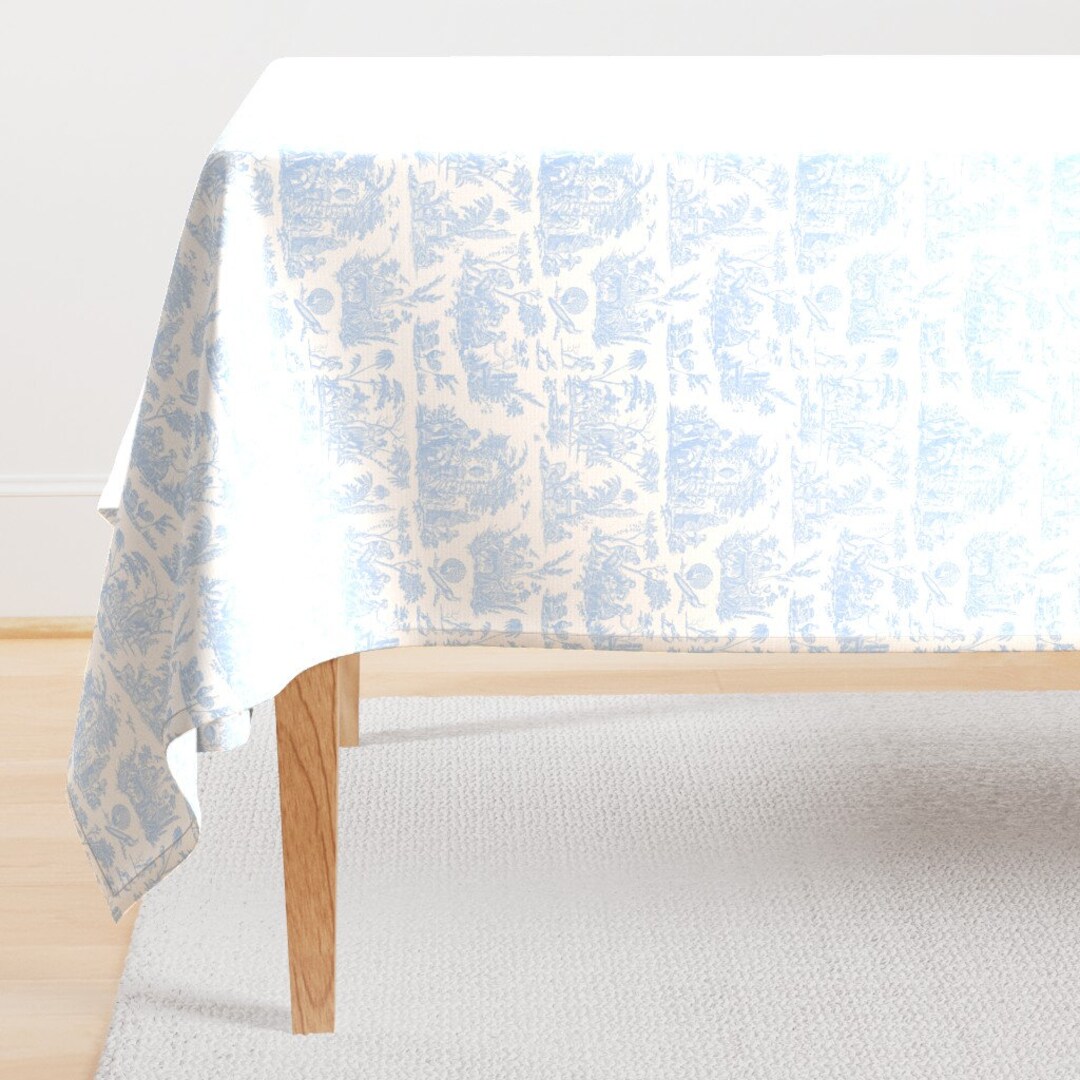 Baby Blue Toile Tablecloth Marseilles Toile by Peacoquettedesigns ...
