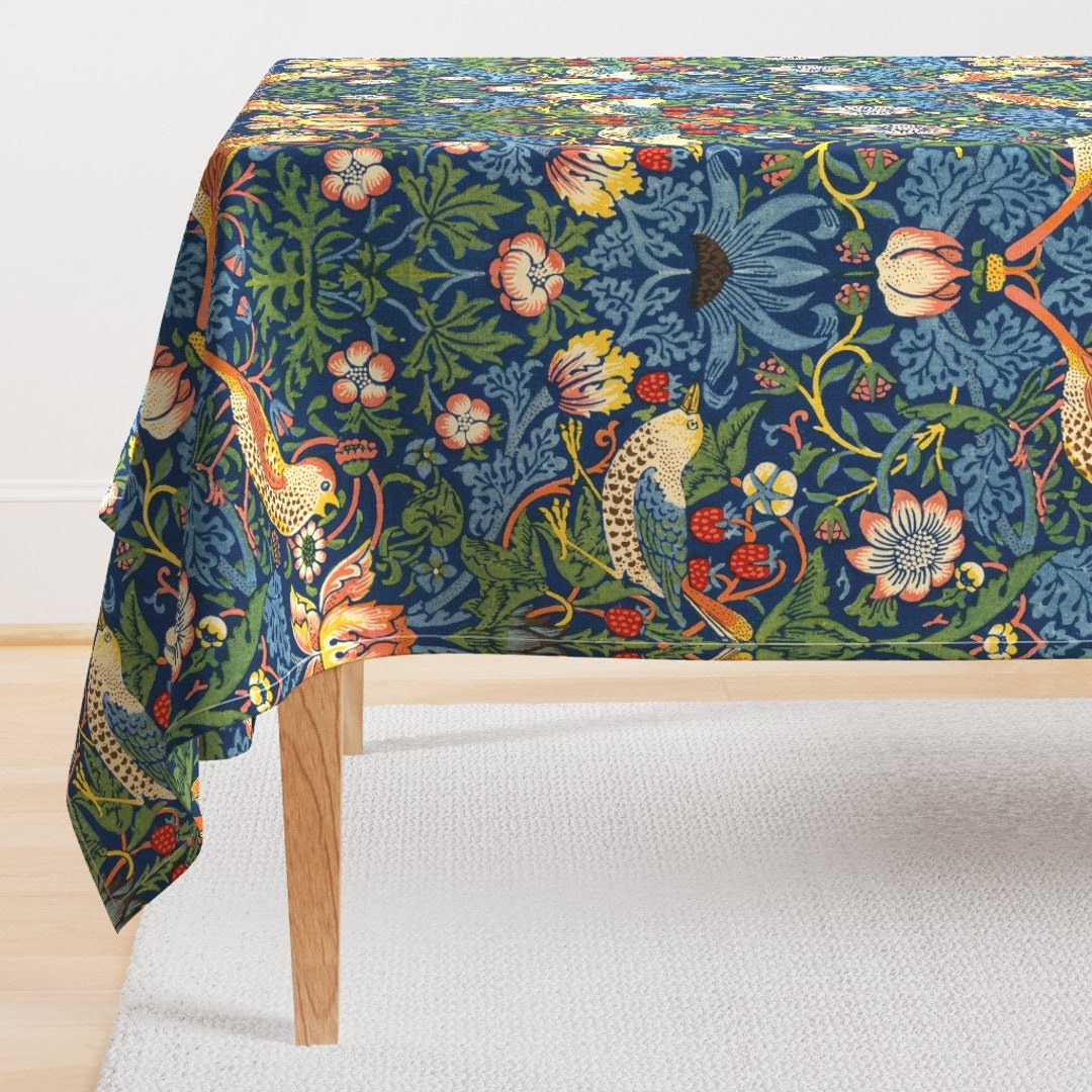William Morris Tablecloth Strawberry Thief by Peacoquettedesigns ...