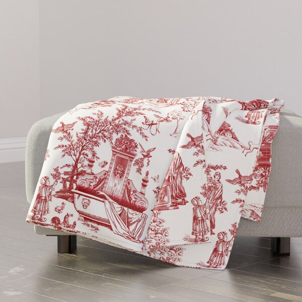 Red and White Toile - Etsy