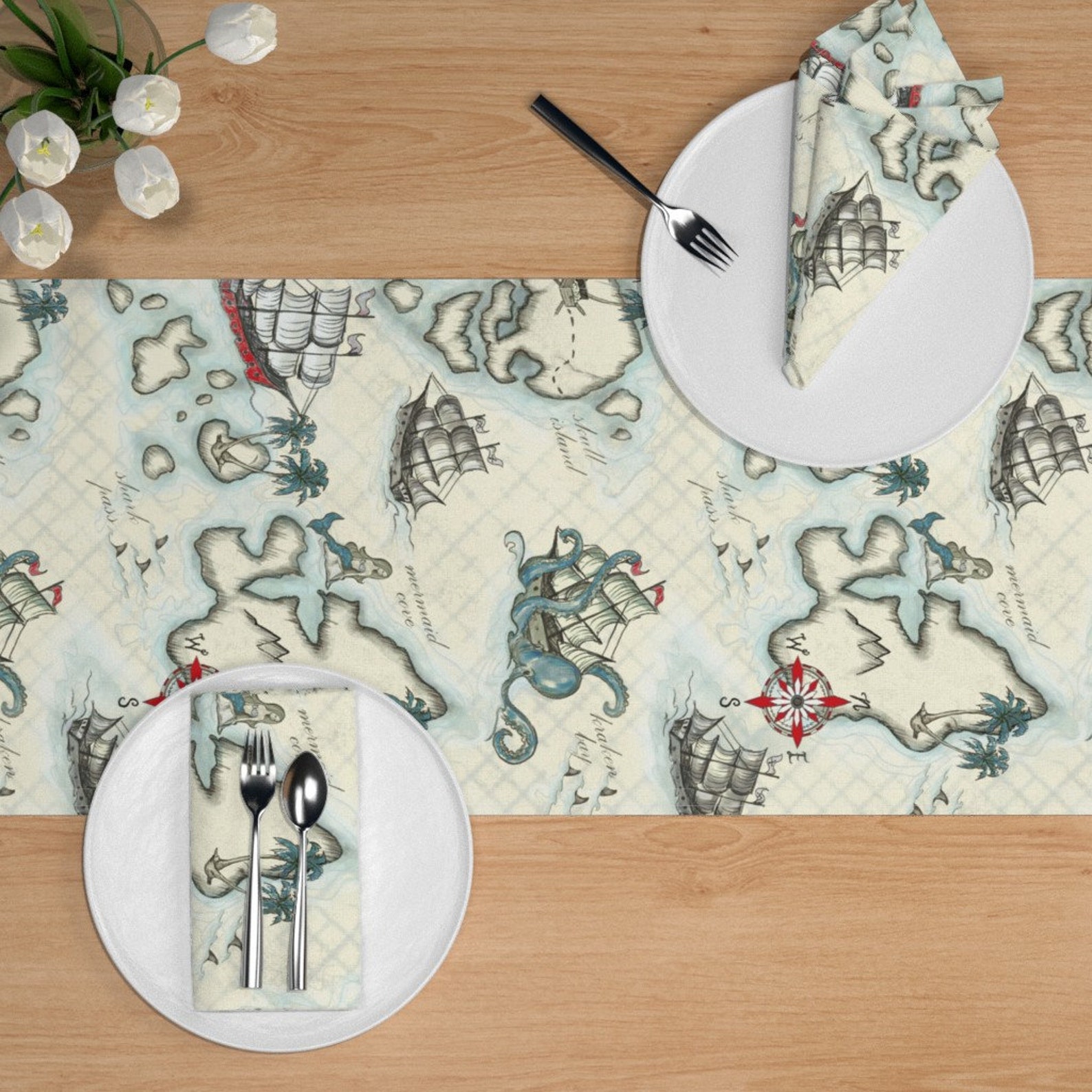 Treasure Map Table Runner Pirate Journey by - Etsy