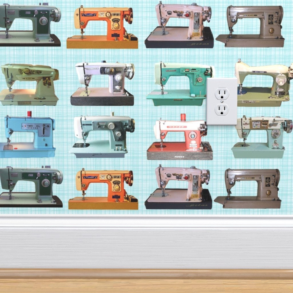 Vintage Machines Commercial Grade Wallpaper Sewing Machines - Etsy