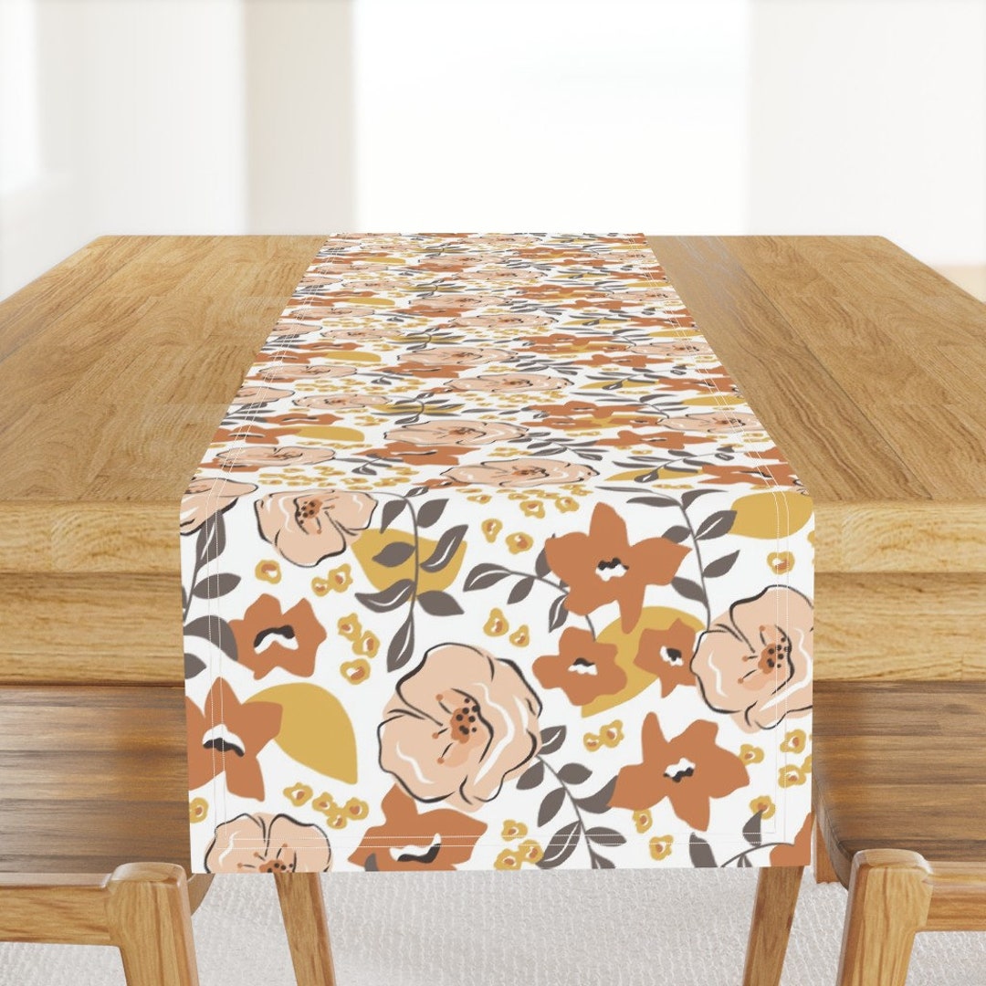 Large Scale Floral Table Runner Flower Girl by Heatherdutton Bohemian ...