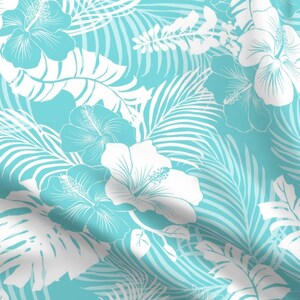 Tropical Sheets Aloha Nui Light Turquoise by Kadyson Blue Jumbo ...