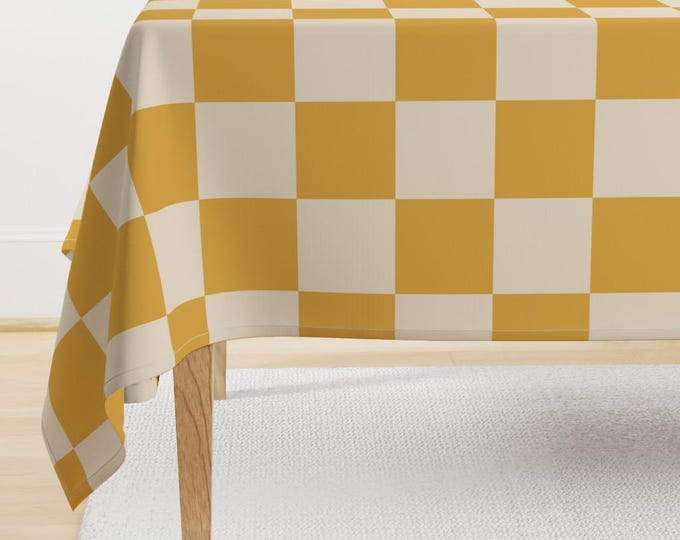 Retro Yellow Check Upholstery Fabric Mustard Yellow Check by Emily ...