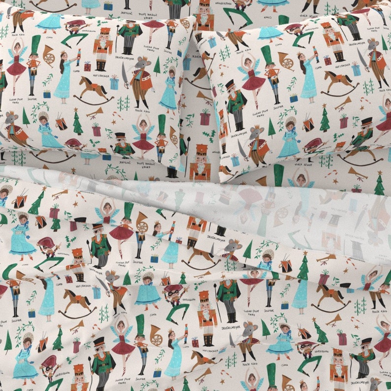 Christmas Sheets Nutcracker Red Green by - Etsy