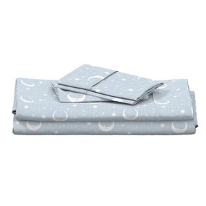 Baby Blue Celestial Sheets - Moon and Star by At_the_cottage - Boho ...