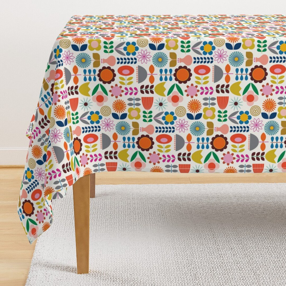Scandinavian Tablecloth Mod Scandinavian Garden by Katerhees - Etsy
