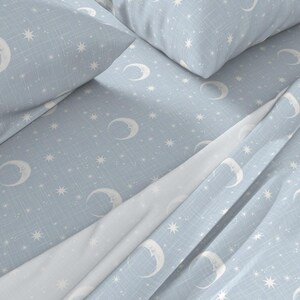 Baby Blue Celestial Sheets - Moon and Star by At_the_cottage - Boho ...