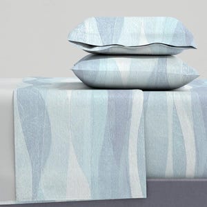 Minimal Coastal Sheets - Sky Blue Wave by Wren_leyland - Ocean Nautical ...