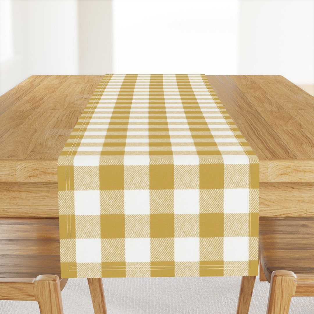 Yellow Table Runner - Yellow Buffalo Check by Willowlanetextiles ...