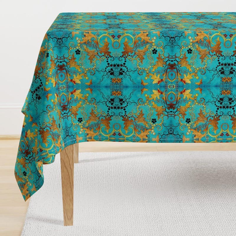 Turquoise Tablecloth - Etsy
