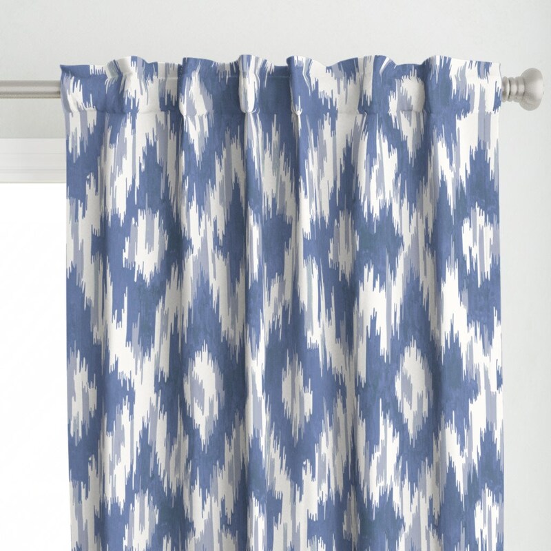 Blue Ikat Curtains - Etsy