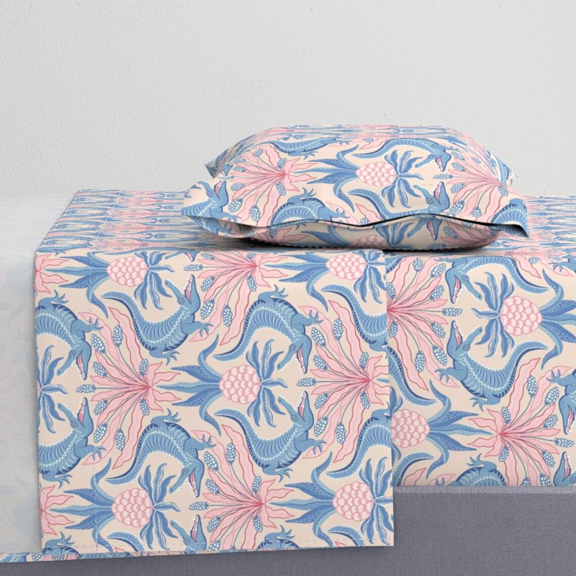 Maximalist Animals Sheets - Crocodiles by Vivdesign - Tropical ...