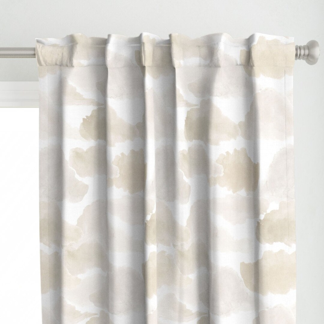 Soft Cloud Curtain Panel - Jumbo Clouds by Hipkiddesigns - Muted Earth ...