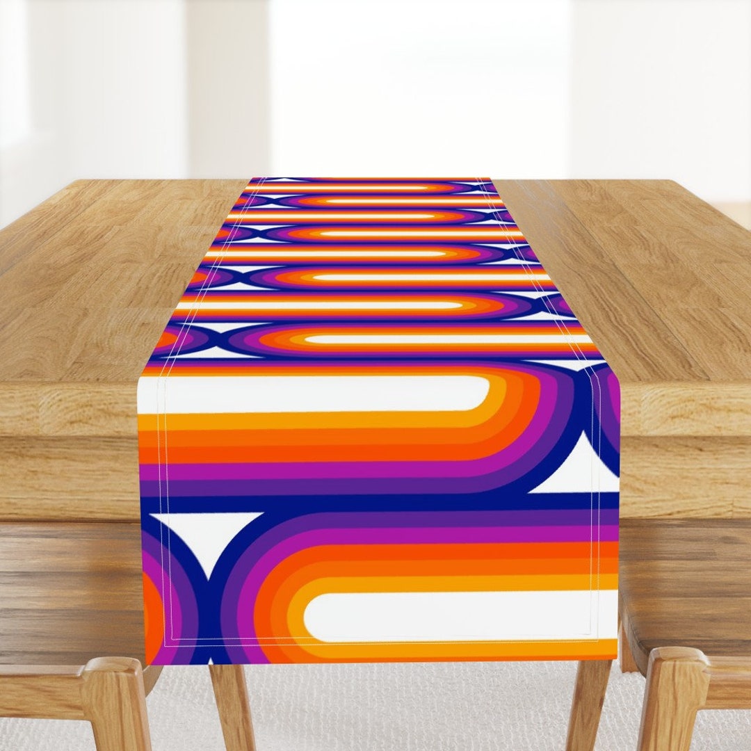 Retro Style Table Runner Sidebows Rainbow by Circa78designs 1970s ...