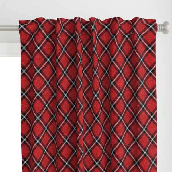 Christmas Plaid Curtain - Etsy